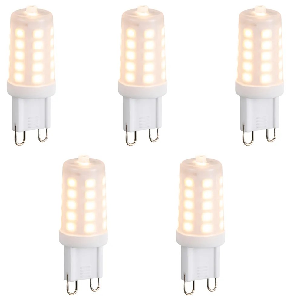 Sada 5 stmívatelných LED žárovek G9 opálových 3W 250 lm 2200K