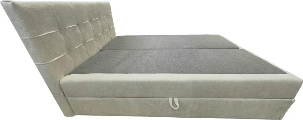 Čalouněná postel boxspring DIRELIS VIBE 160x200 cm krémová Matrace: Matrace Bonell pružinová