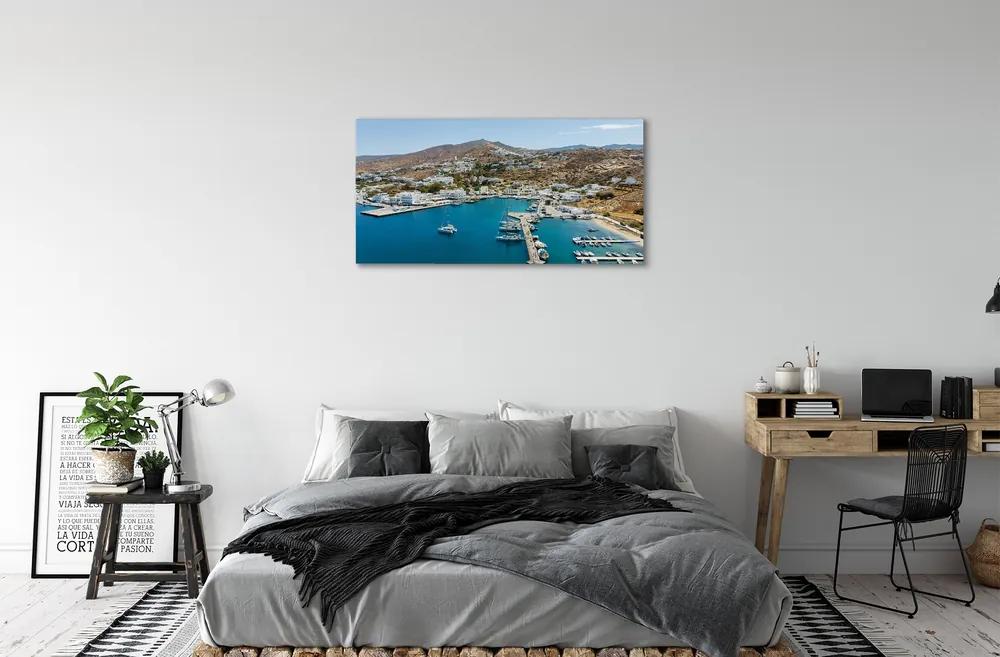 Obrazy na plátně Řecko Coast horské město 140x70 cm