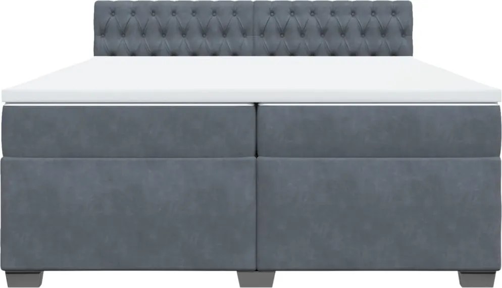 Box spring postel s matrací tmavě šedá 200x200 cm samet 3286409