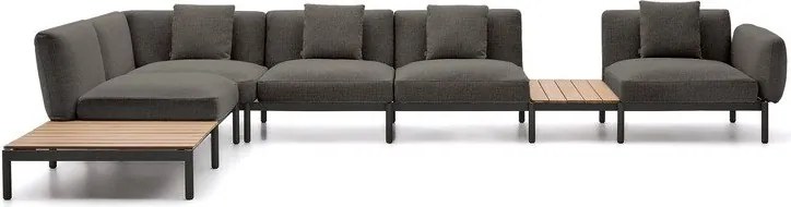 Tmavě šedá čalouněná zahradní pohovka (levý roh) Sorells – Kave Home