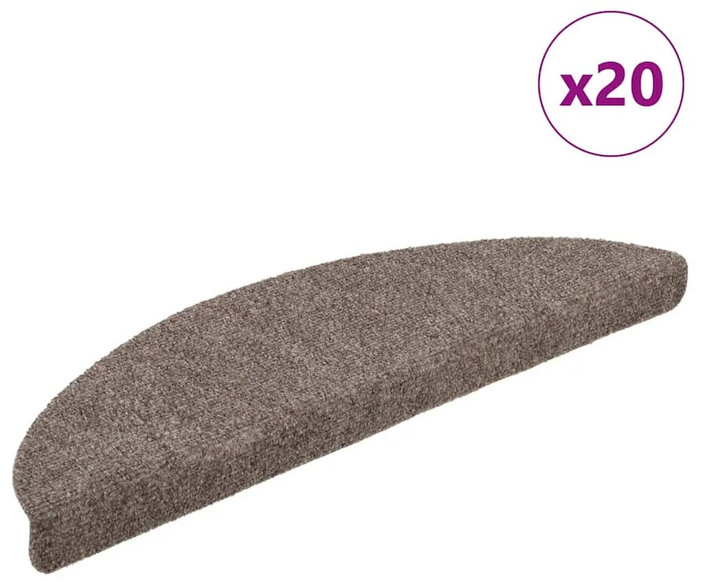 Schodové rohože samolepicí 20 ks 56 x 17 x 3 cm béžové, půlkulaté 3365676