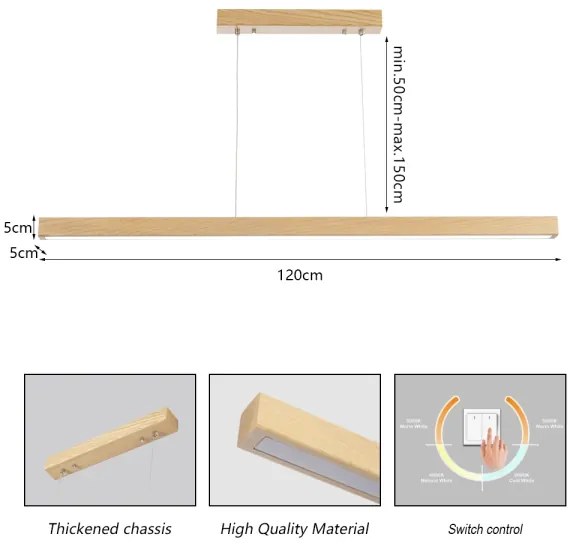 Brilagi - LED Lustr na lanku OAK LED/30W/230V 3000/4500/6000K dub