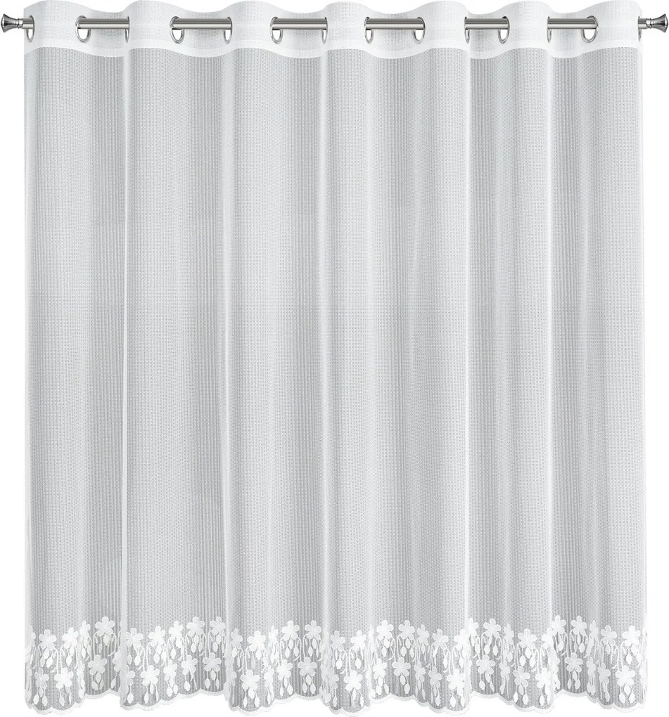 ZÁCLONA NA KROUŽCÍCH SADIE 300X150 CM BÍLÁ