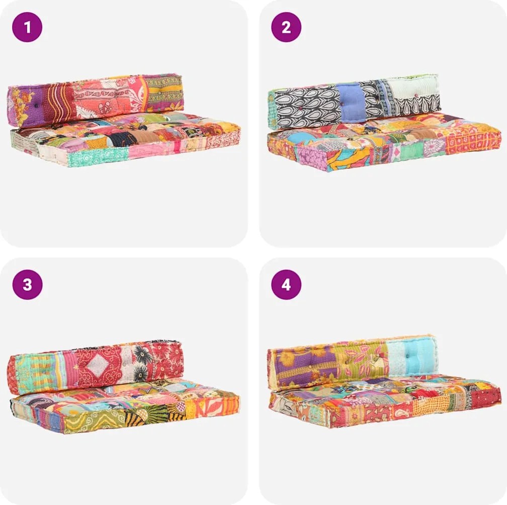 Poduška na pohovku z palet vícebarevná textil patchwork 287717