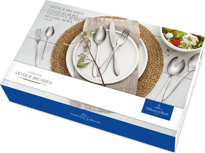 Villeroy&Boch Villeroy & Boch Arthur kartáčovaná příborová sada, 68 ks, 44 × 29 × 9 cm