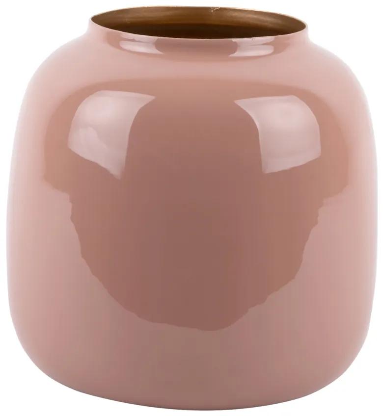 Time for home Růžová kovová váza Ivyna 20,5 cm