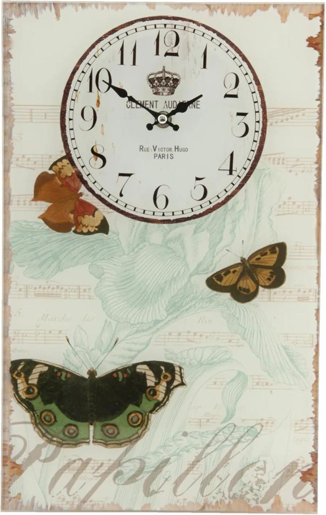 Nástěnné hodiny s motýlky 25*4*40 cm | Sousedé
