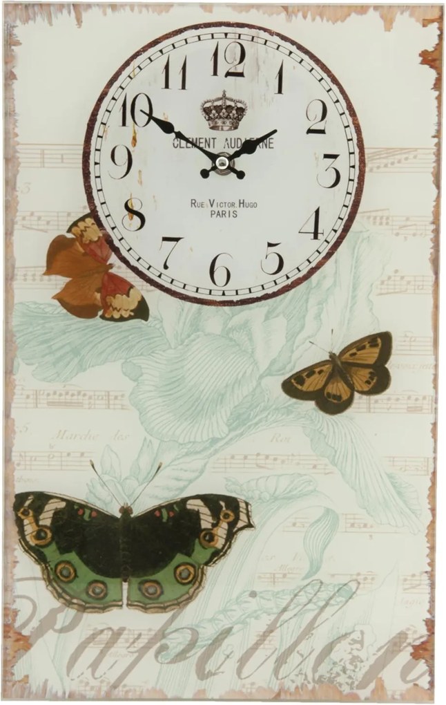 Nástěnné hodiny s motýlky 25*4*40 cm