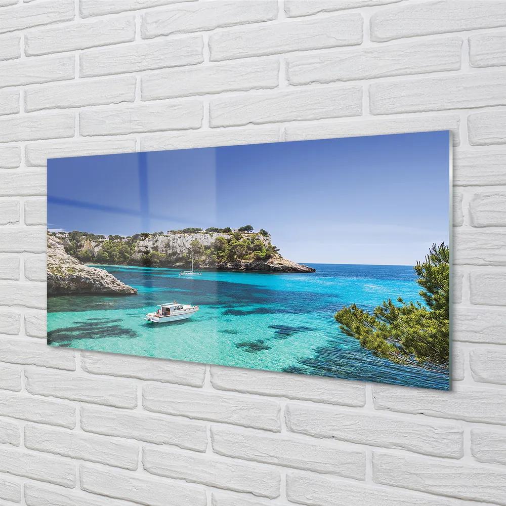 akrylový obraz Španělsko Cliffs mořské pobřeží 140x70 cm