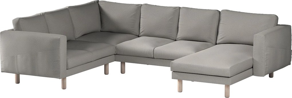 Potah na pohovku IKEA Norsborg rohová, 5-místná se šezlongem barva šedá látka pletený vzor
