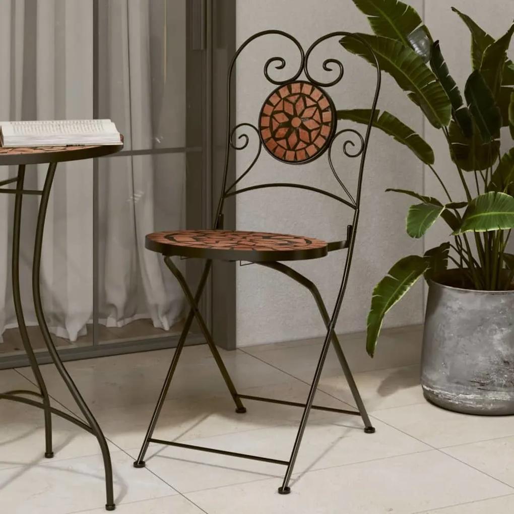 vidaXL Skládací bistro židle 2 ks keramické a bílé [41535] Barva: Černá