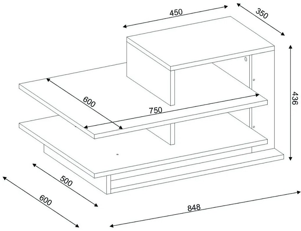 Casarredo - Komfort nábytek Konferenční stolek KNOB bílá/ořech