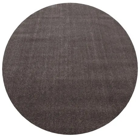 Ayyildiz, Kusový koberec Ata 7000 mocca kruh, 120x120 (průměr) kruh, hnědá, obývací pokoj