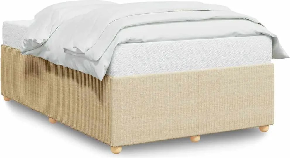 Rám postele bez matrací krémově 120x190 cm textil 3284926
