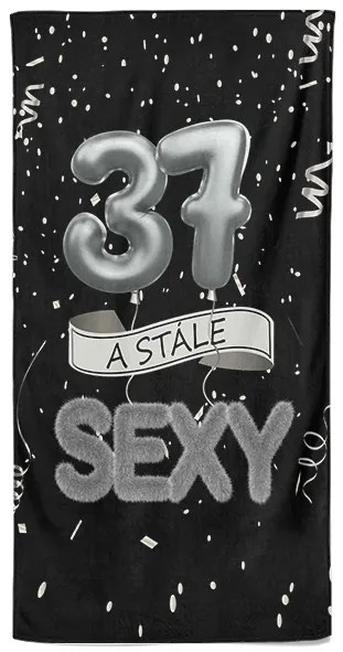 Osuška Stále sexy – černá (věk: 37, Velikost osušky: 100x170cm)