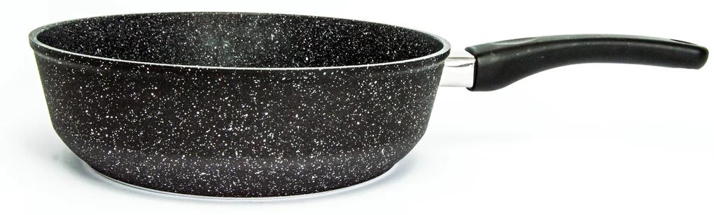 TOP ALULIT - české titanové nádobí Pánev vysoká PROTITAN linie Granit,  černá, indukční, 26 x 7 cm | BIANO