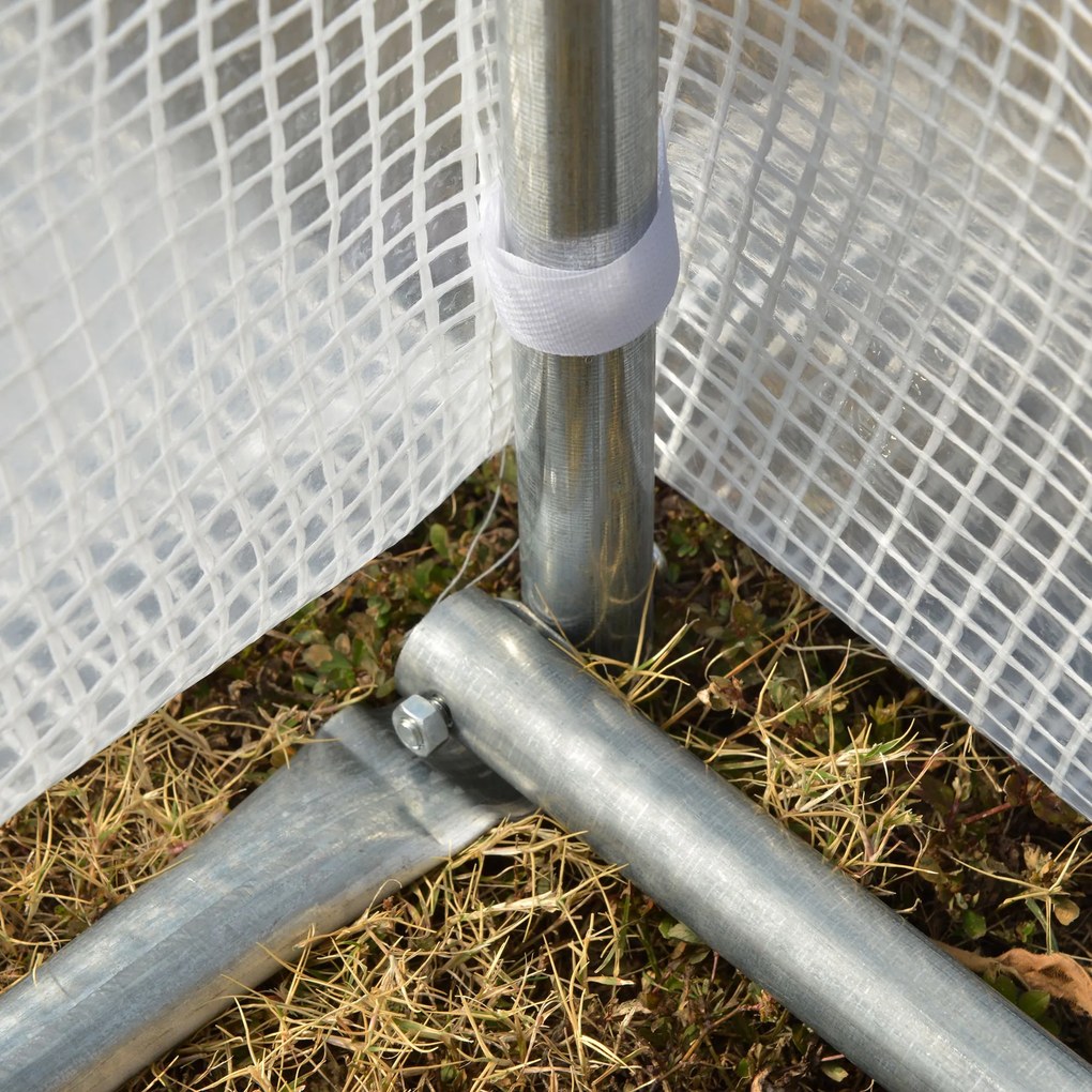 Fóliový skleník Outsunny 3,97 x 3,02 x 2 m s UV ochranou, větruodolný skleník na rajčata s ocelovými bočními dveřmi v bílé barvě