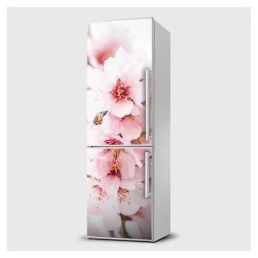 E-shop24, Pi51SL808, Rozměr 65x180 cm, Fototapeta samolepící na lednice - Kytičky bílo růžové