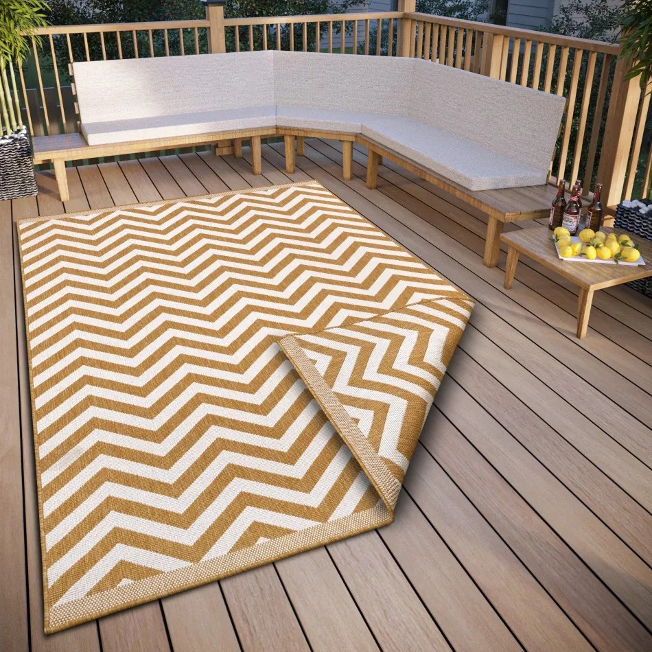 NORTHRUGS - Hanse Home koberce Kusový koberec Twin Supreme 105795 Palma Ochre – na ven i na doma - 80x350 cm