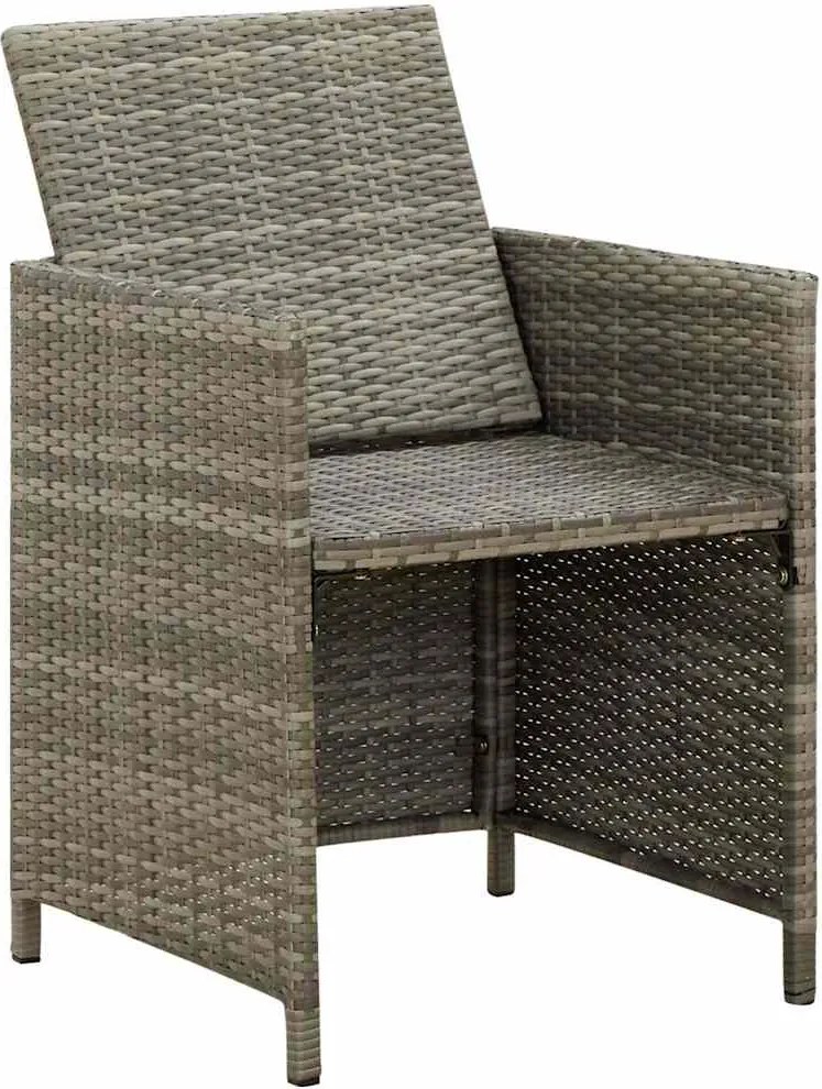 Zahradní židle s poduškami 4 ks polyratan šedé 316747