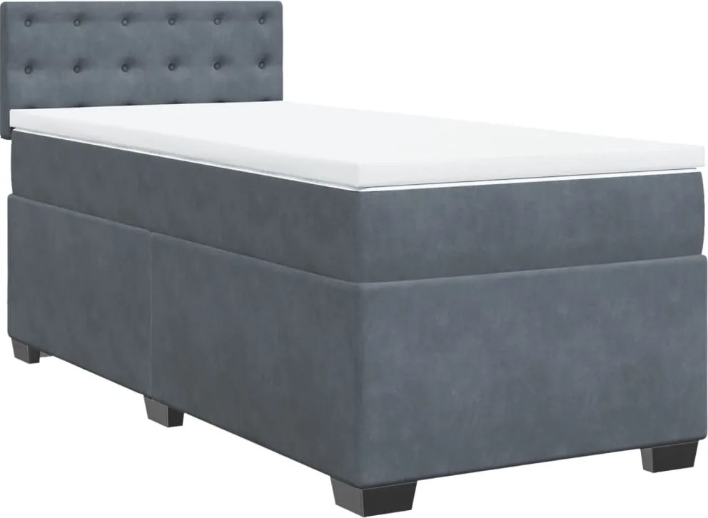 Box spring postel s matrací tmavě šedá 80 x 200 cm samet 3288475