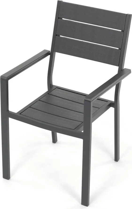 Zahradní sestava AZS-B1656 GREY, polywood, šedá (156 x 78) cm