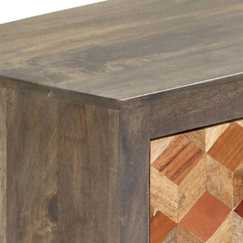 TV stolek - masivní mangovníkové dřevo - šedý | 120x30x40 cm