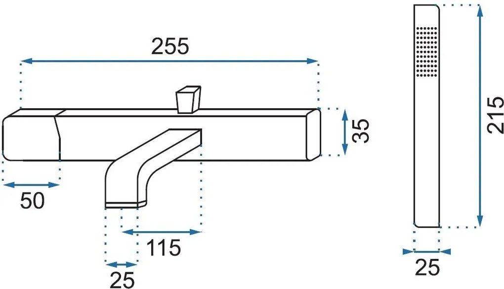 Rea Salto - vanová baterie a sprchový set, černá/zlatá, REA-B6352