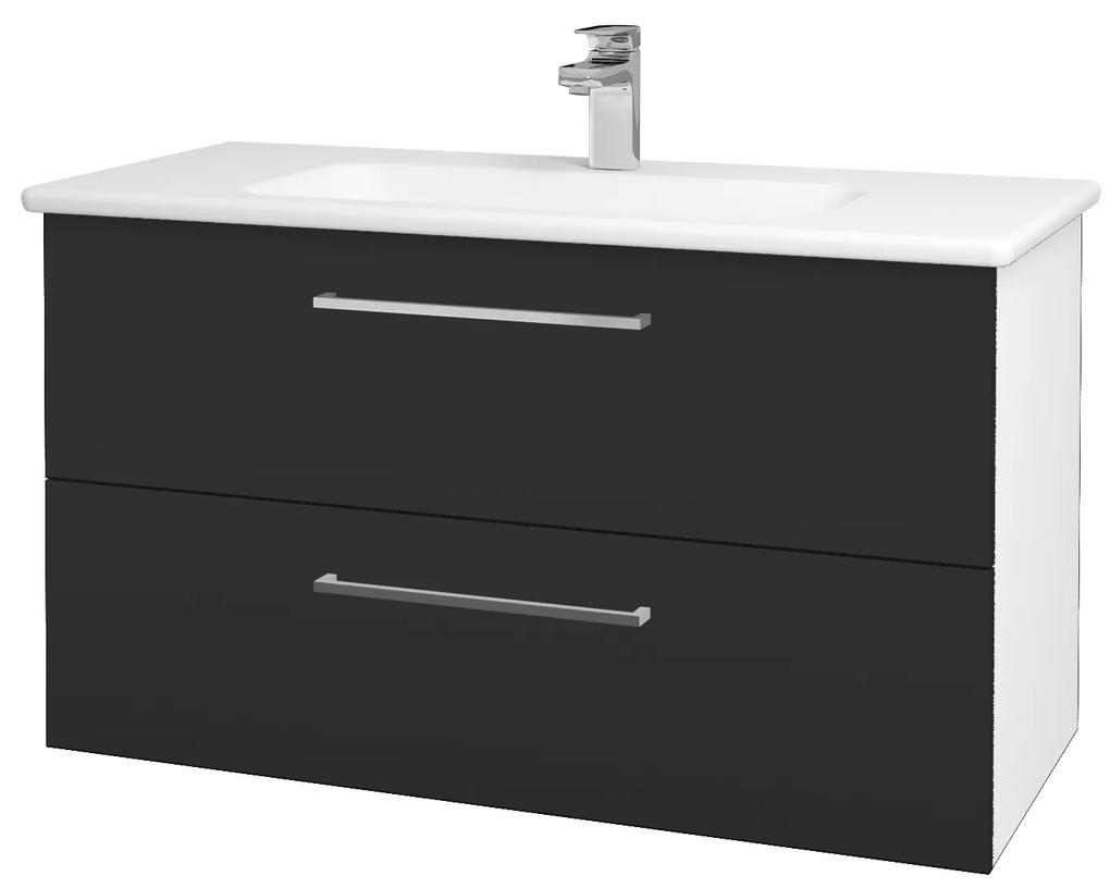 Dřevojas Koupelnová skříň GIO SZZ2 100 Varianta: N01 Bílá lesk / Úchytka T01 / D16 Beton tmavý