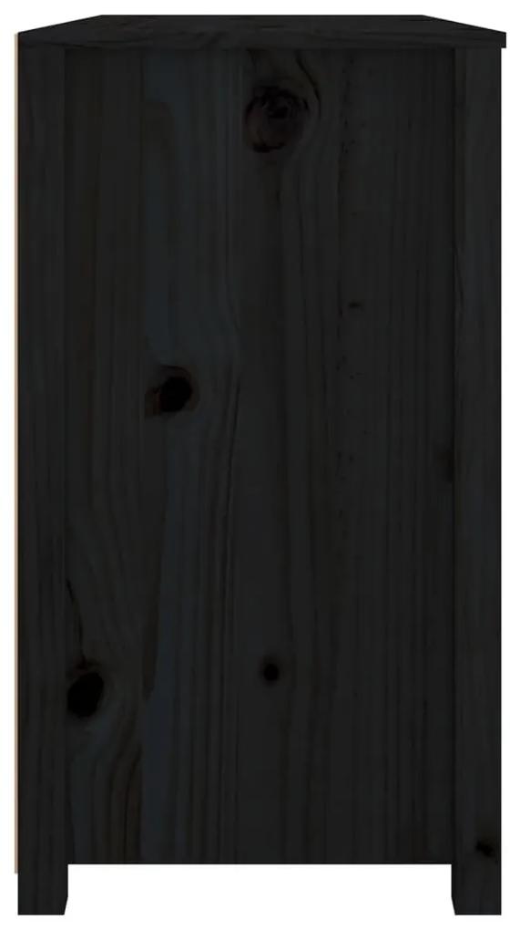 Odkládací skříňka černá 100 x 40 x 72 cm masivní borové dřevo,  821768