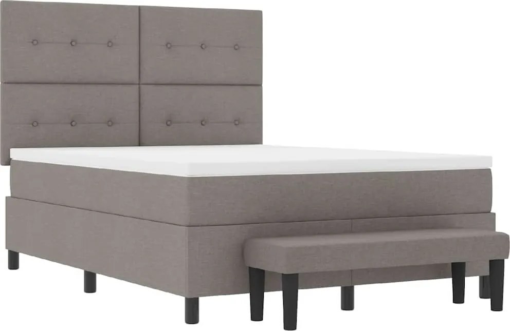 Postel s boxspringem s čelo Taupe 140 x 190 cm textil 3344069