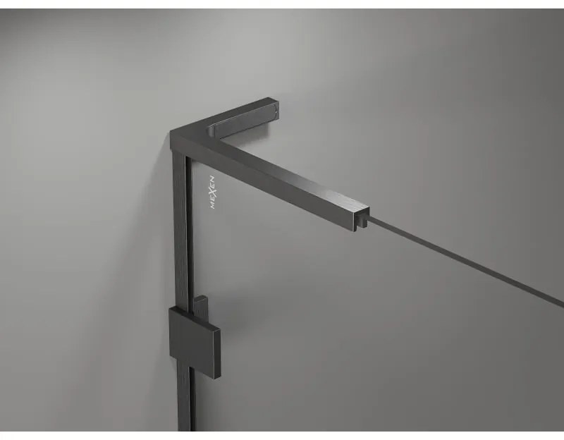 Mexen, Mexen Lunar L Otočné pravé sprchové dveře 80 cm, průhledné, pistolově šedé kartáčované - 834L-080-000-66-00-P