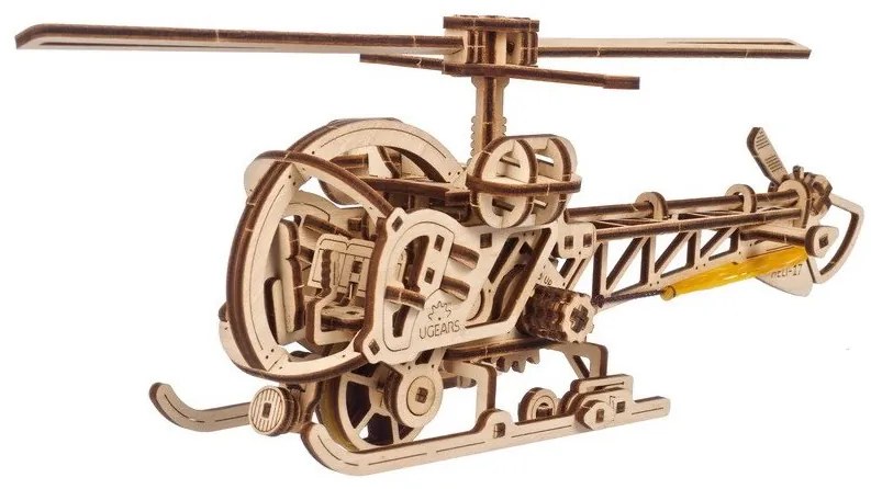 Ugears 3D Dřevěné mechanické puzzle MINI Helicopter