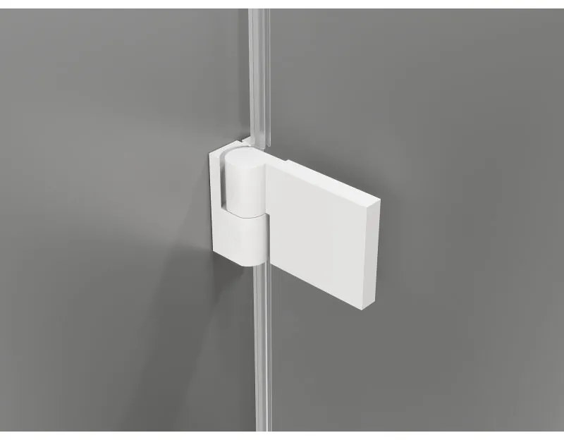 Mexen Lunar-B, výklopný sprchový kout levý 70 x 70 cm, 8mm čiré sklo, bílý profil, 832-070-070-20-00-L
