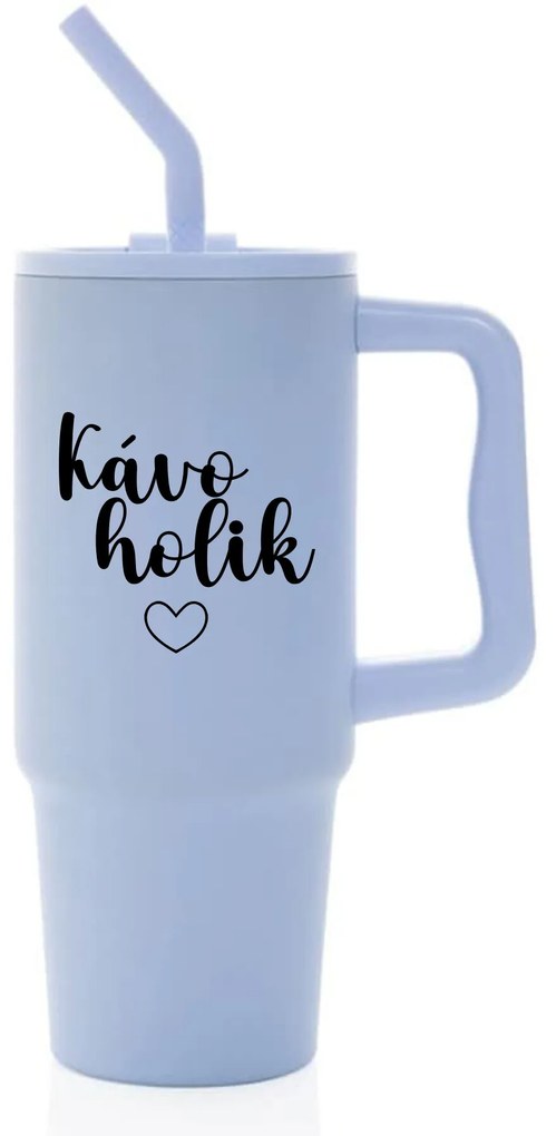KÁVOHOLIK - světle modrý cestovní termohrnek 900 ml