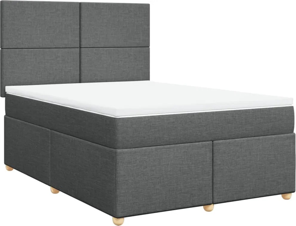 Box spring postel s matrací tmavě šedá 160x200 cm textil 3291325