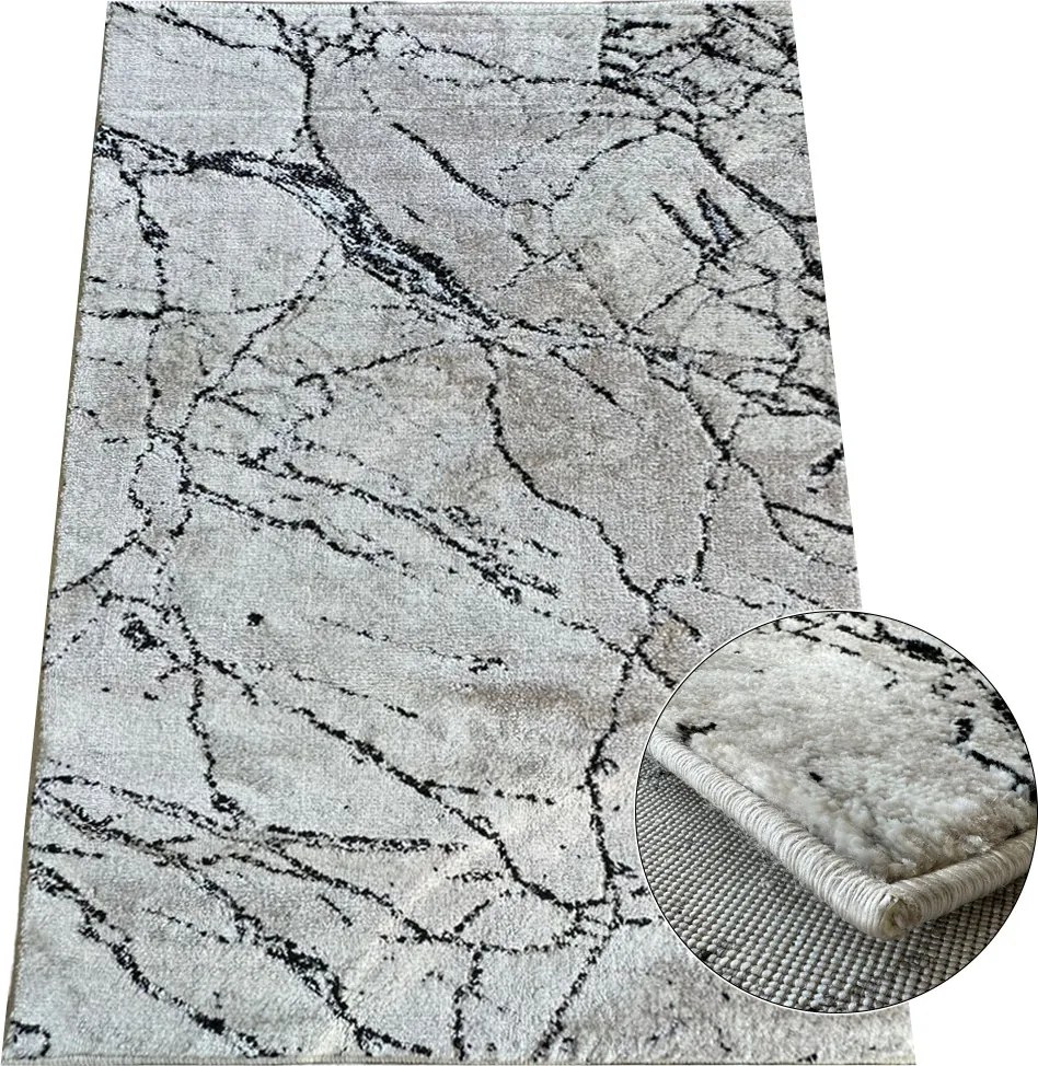 BE Koberec Opera 8090 GREY - šedý obdélníkový Rozměr: 60x100 cm