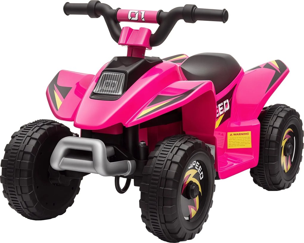 HOMCOM Elektrický čtyřkolový vůz pro děti 18-36 měsíců Elektrické ATV s možností jízdy vpřed a vzad 6V bateriový pohon 20 kg max. zatížení 72x40x45,5