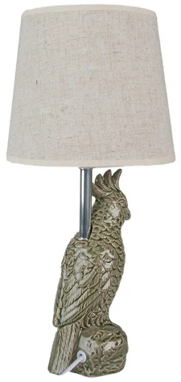 Stolní lampa s papouškem a béžovým stínidlem Parrot – 18x38 cm