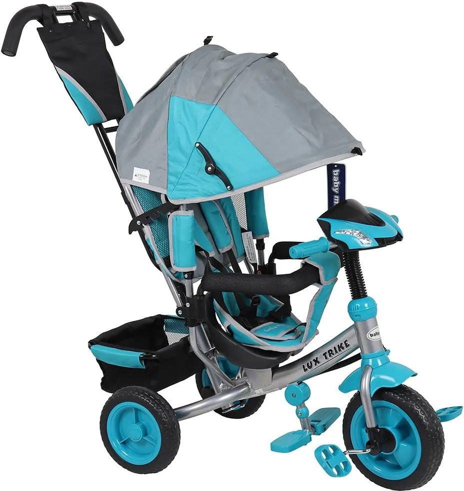 Dětská tříkolka s LED světly Baby Mix Lux Trike šedo-modrá