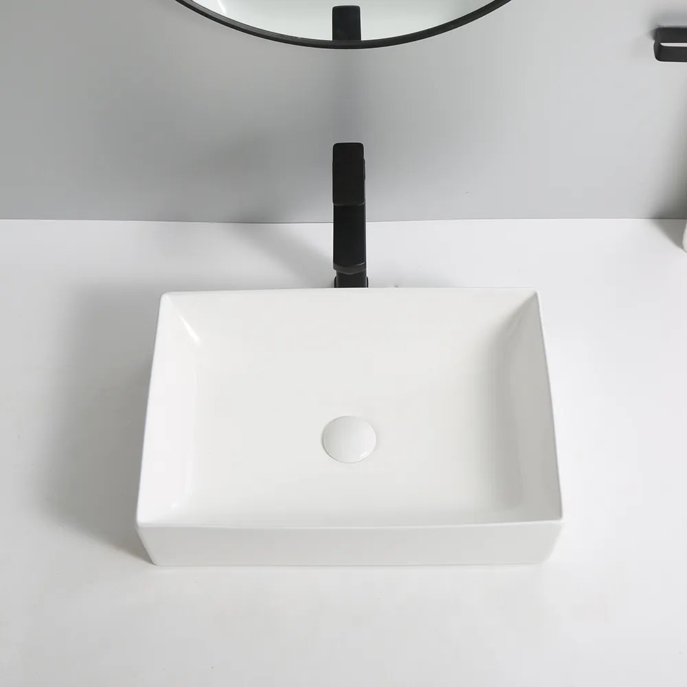 Erga Elsa, umyvadlo na desku 500x395x140 mm, bílá lesklá, ERG-V03-9506-WH