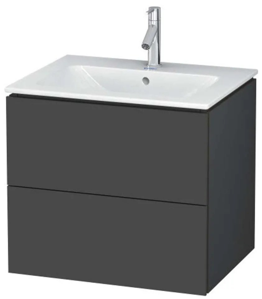 Duravit L-Cube - Umyvadlová skříňka 55x62x48 cm, 2 zásuvky, grafit mat LC624004949