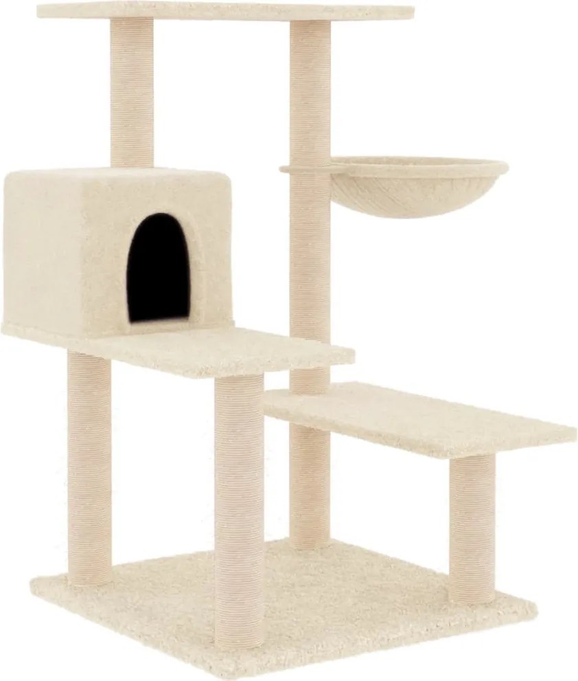 Škrabadlo pro kočky se sisalovými sloupky krémové 82,5 cm 172385