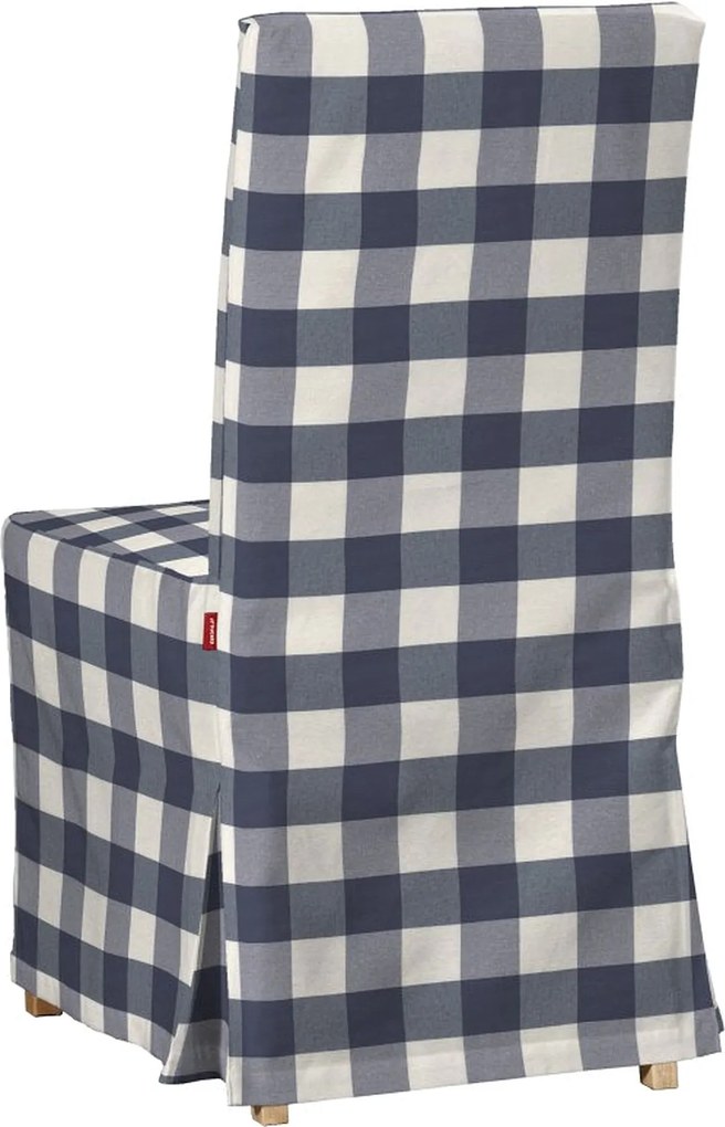 Potah na židli IKEA  Henriksdal, dlouhý barva tmavě modrá látka vzorované