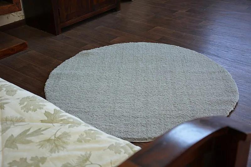 Kulatý koberec SHAGGY MICRO stříbrný