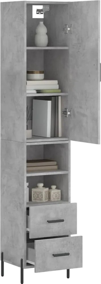 Skříň highboard betonově šedá 34,5x34x180 cm kompozitní dřevo 3198925
