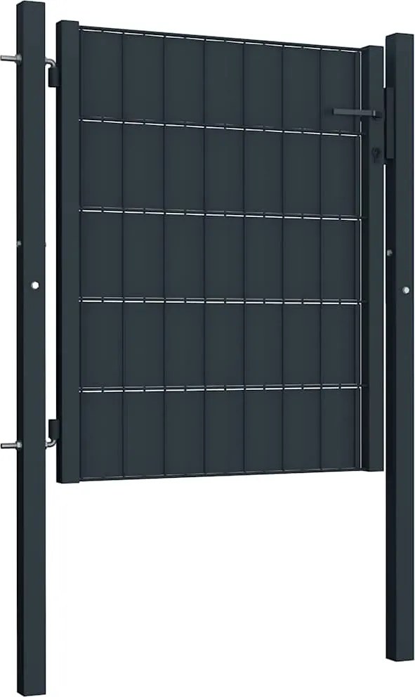 Plotová branka PVC a ocel 100 x 100 cm antracitová 145233
