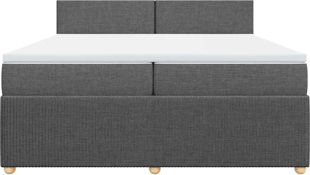 Box spring postel s matrací tmavě šedá 200x200 cm textil 3287557