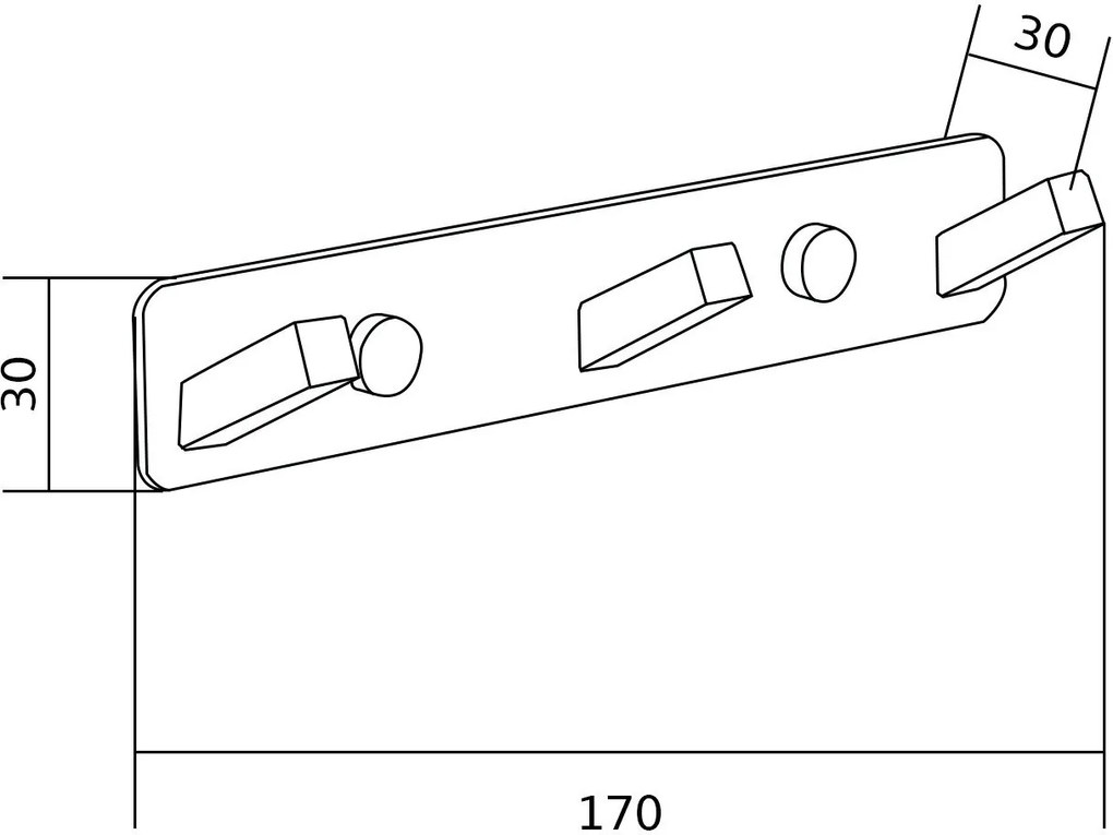 Mexen příslušenství, Věšák na ručníky 3-háčky, chrom, 709173-00